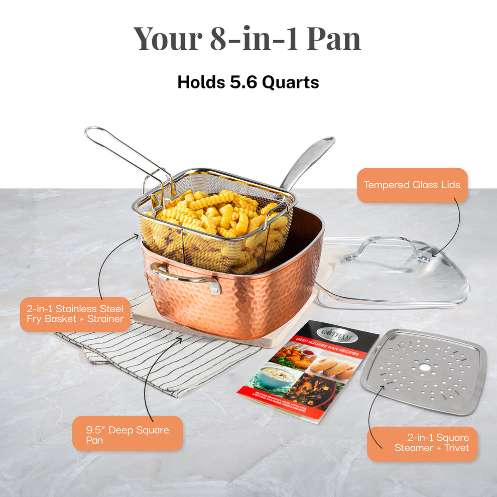 Hammered Copper Square Pan Set – Gotham Steel