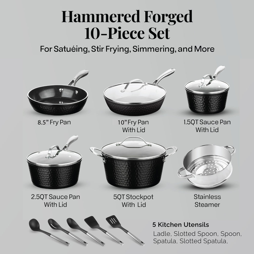 Hammered Black Cookware Bundle – Gotham Steel