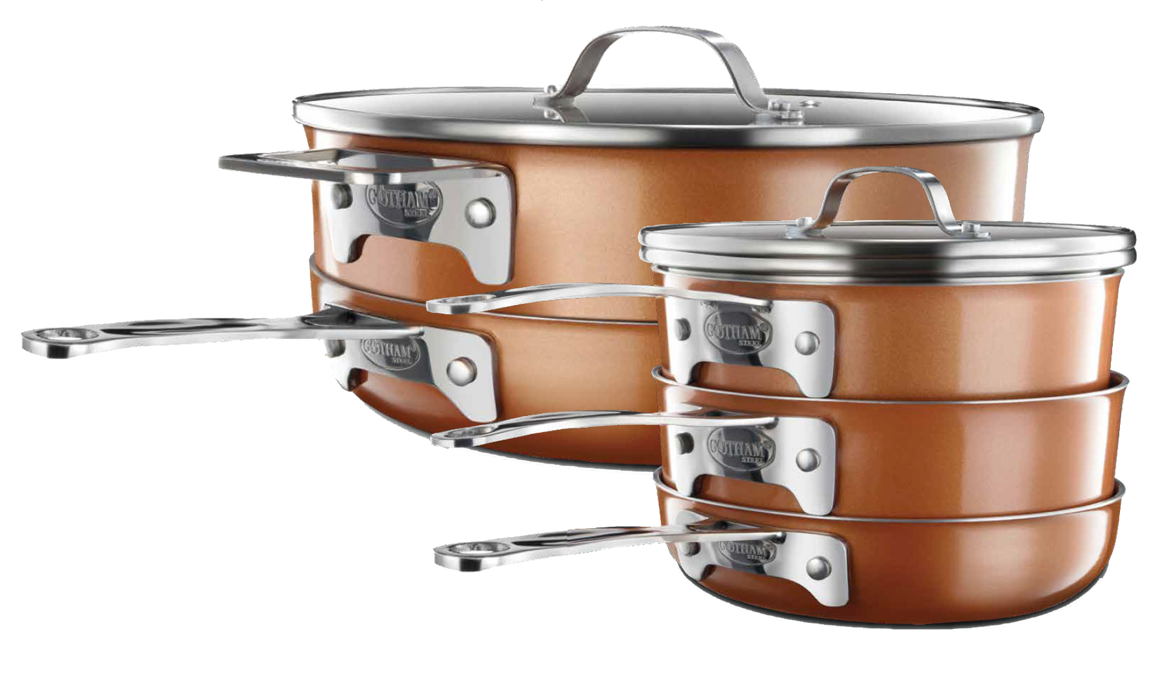8-Piece Stackmaster Cookware Set – Gotham Steel