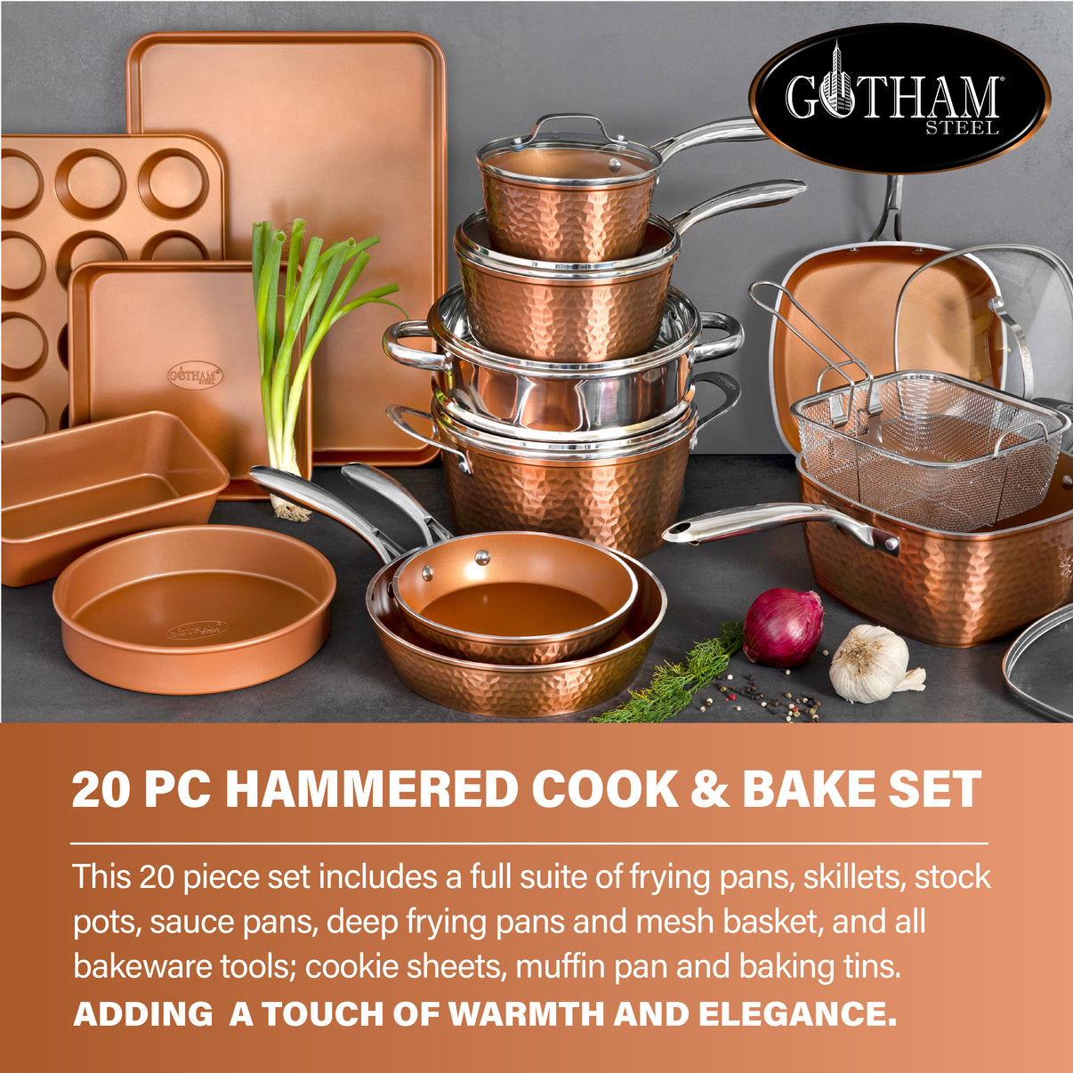 Hammered Copper Kitchen in a Box – Gotham Steel